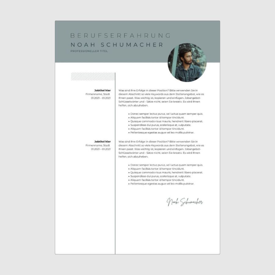 2024 Bewerbungsvorlage mit Tabellarische Lebenslauf Vorlage
